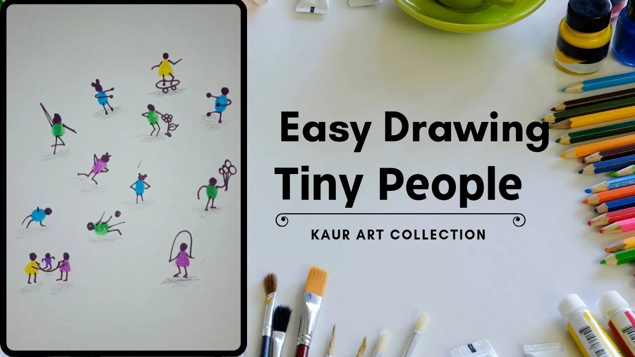 Tiny People Drawing | Easy and Cute Drawing| Tiny People Drawing Step ...