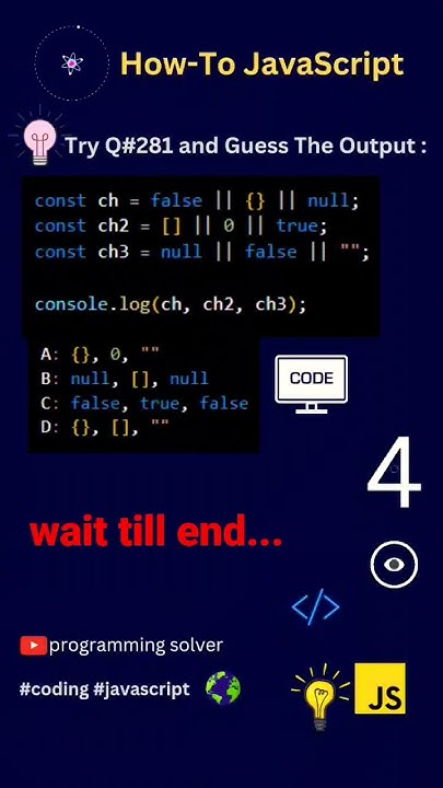 How To Code Javascript Q281 Try Solve And Guess The Output Shorts Coding Programming 