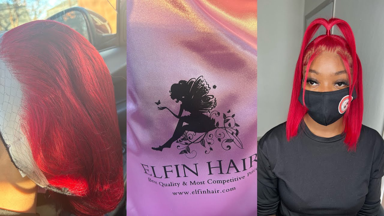 THE TRUTH ABOUT ELFIN HAIR 13*4 lace front red bob wig ! - YouTube