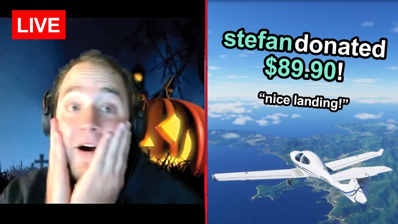 Randomly donating to Microsoft Flight Simulator streamers - YouTube
