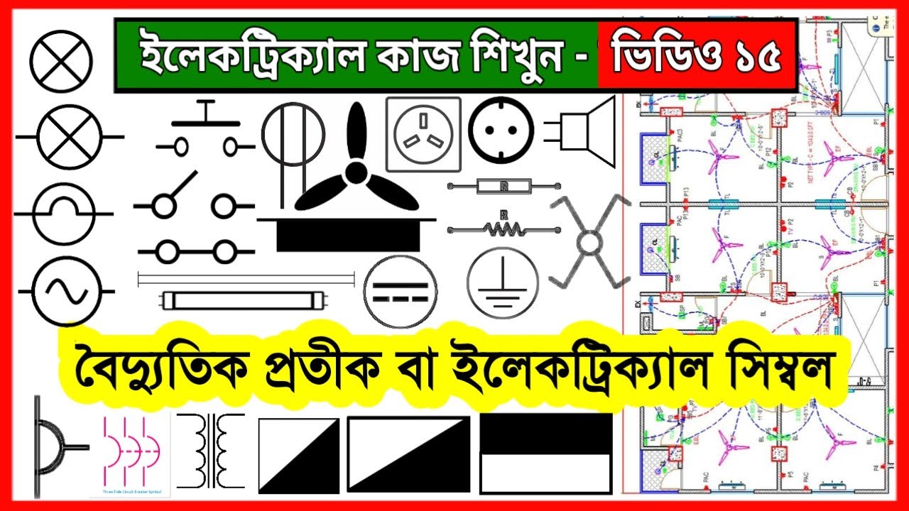 ইলেকট্রিক‌্যাল হাউজ ওয়ারিং এ ব্যবহৃত বৈদ্যুতিক প্রতীক বা electrical ...