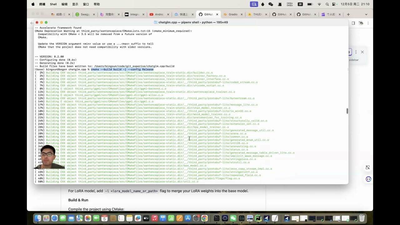 Use your laptop CPU to communicate with LLM ; ChatGLM.CPP C++ implementation - YouTube