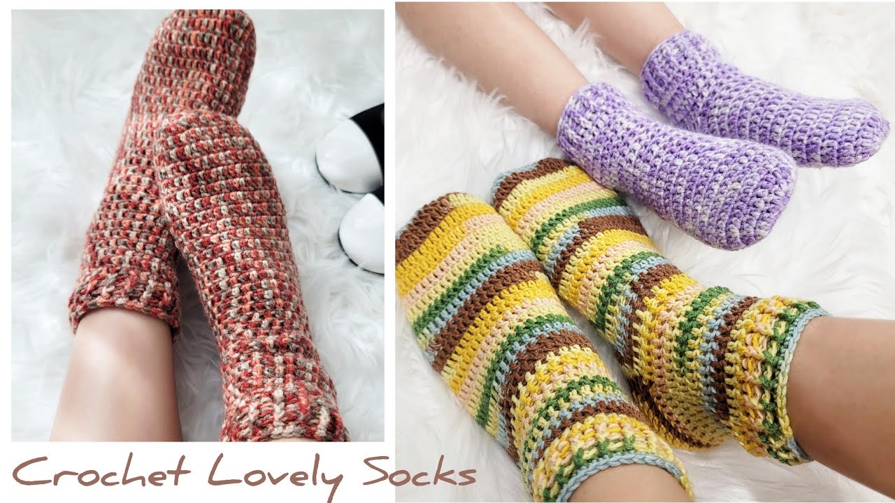 코바늘양말뜨기🧦 러블리 삭스Crochet Lovely Socks. - YouTube