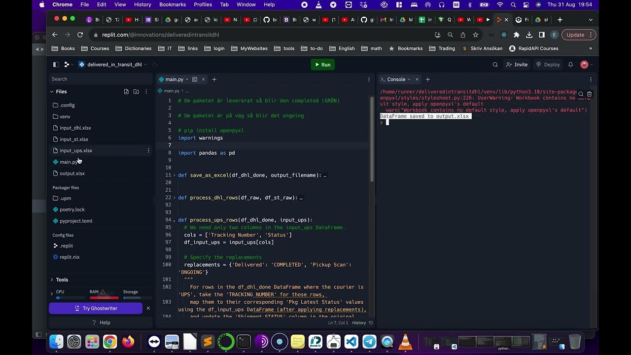 Shipment Tracker Excel File Automation - Watch Our Python Pandas doing ...