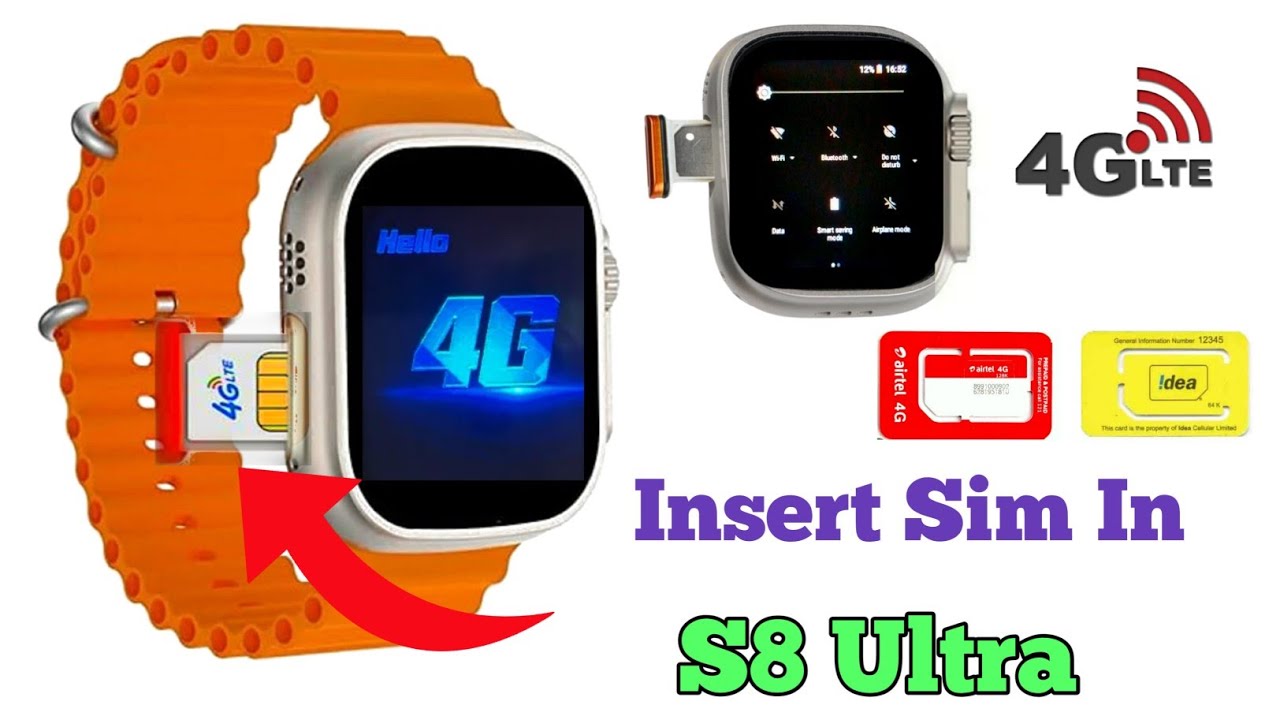 How To Insert Sim Card In S8 Ultra Smartwatch | S8 ultra smartwatch mai sim kaise lagaye # ...