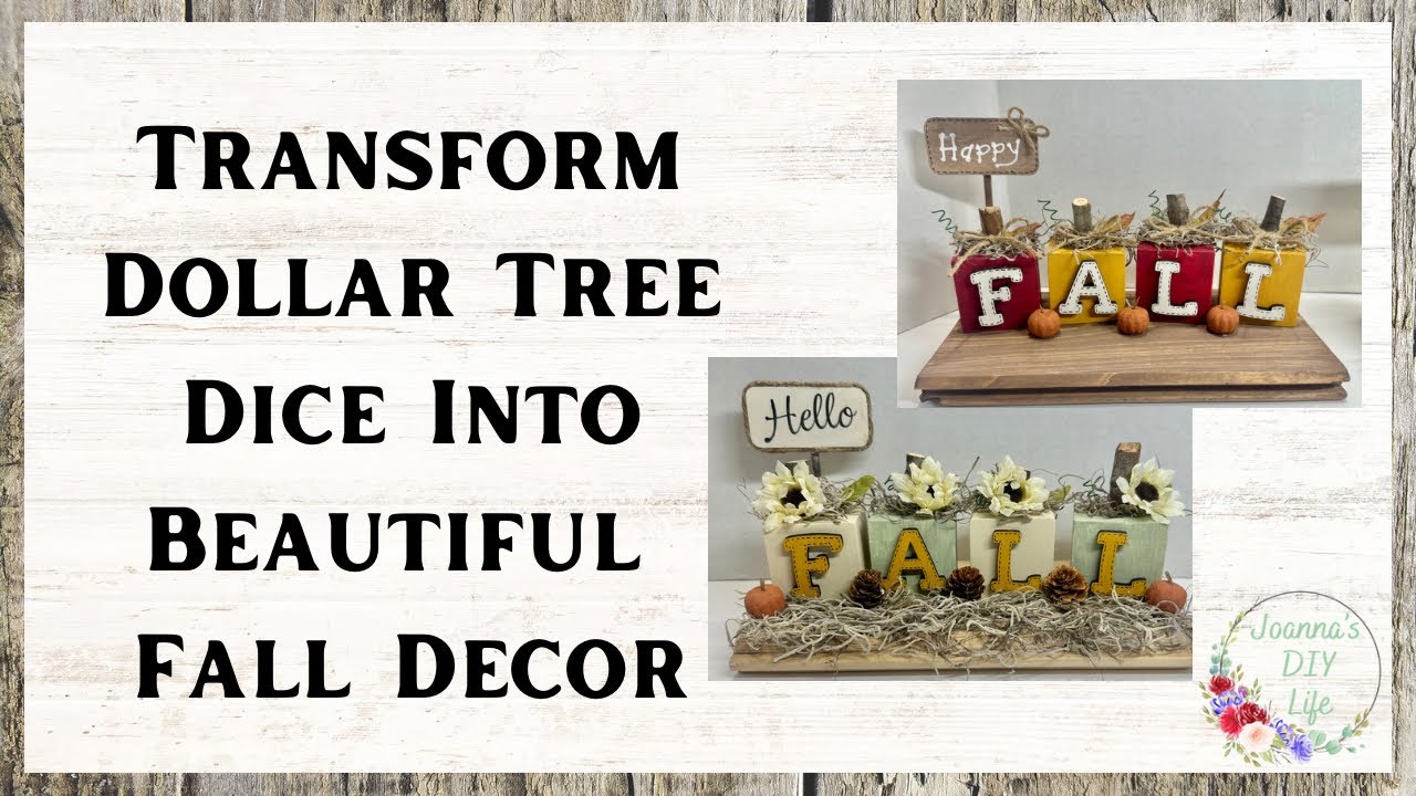 TRANSFORM DOLLAR TREE DICE INTO BEAUTIFUL FALL DECOR - YouTube