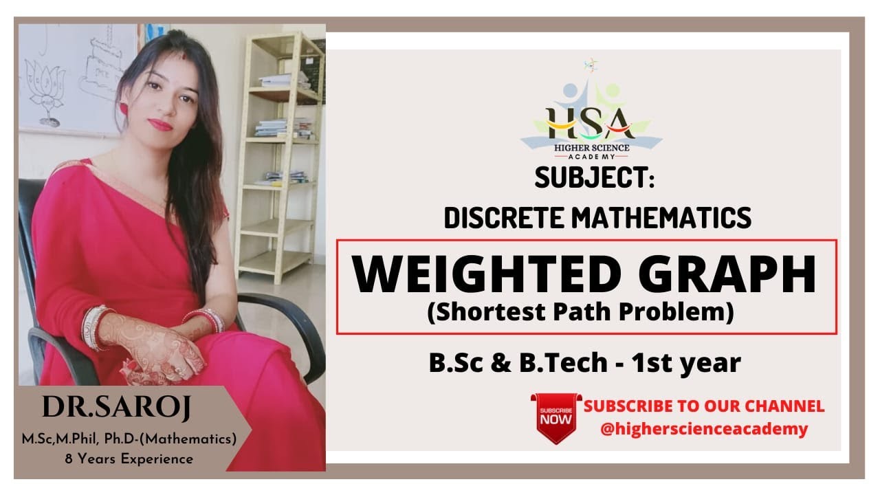 DISCRETE MATHS| WEIGHTED GRAPH BY DR.SAROJ| B.SC,B.TECH,BCA|SHORTEST ...