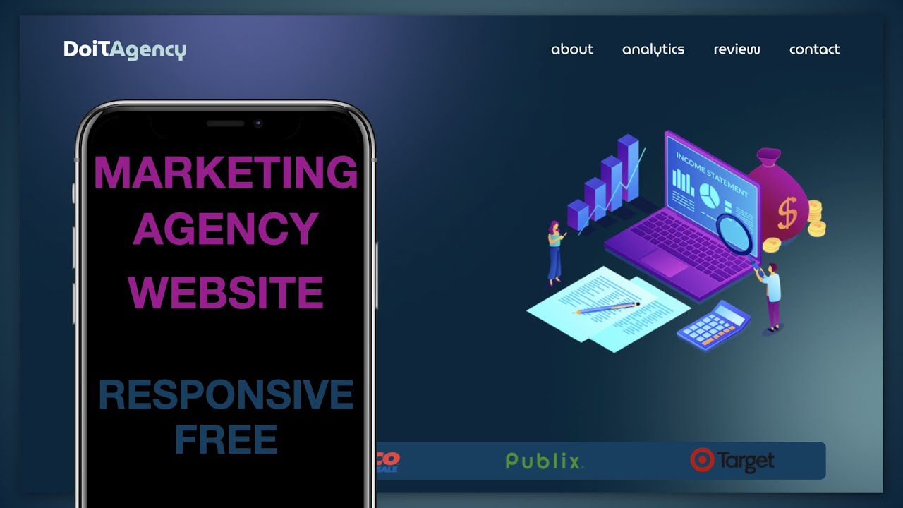 Marketing Agency Responsive Website | HTML, CSS And JS | Portfolio ...