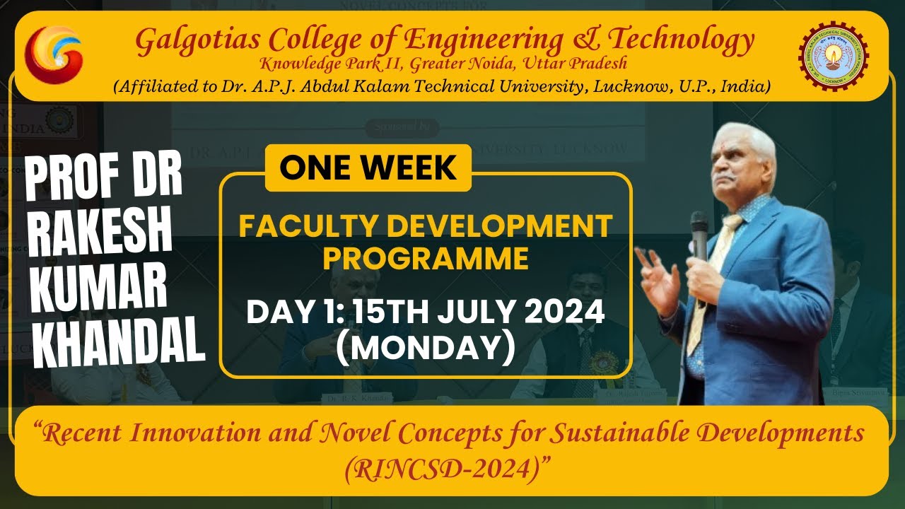 DAY 1 || FACULTY DEVELOPMENT PROGRAMME || INAUGURATION- Chief Guest Dr (Prof.) Rakesh Kumar ...
