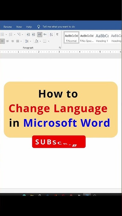How to Change the Language of MS Word - YouTube