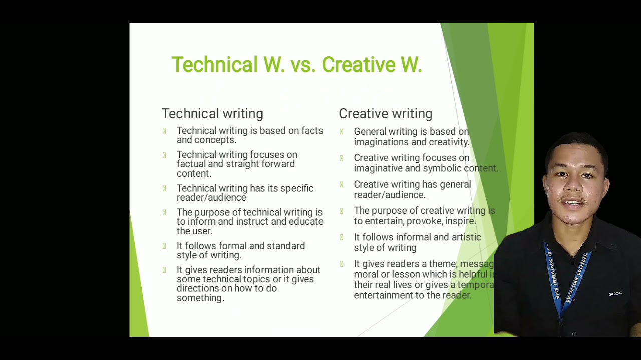 The Differences between Technical writing and Creative writing. - YouTube