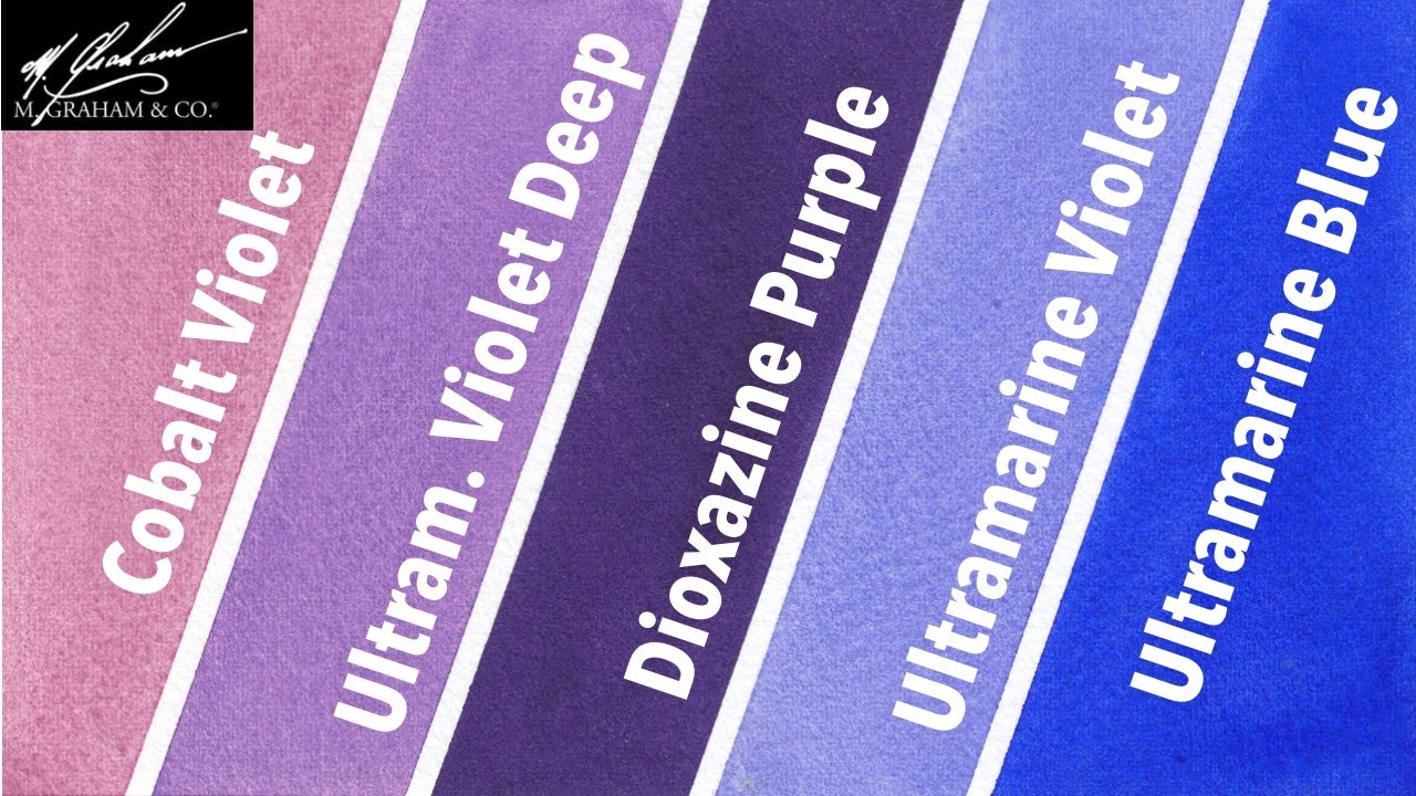 M. Graham 6 - Cobalt Violet to Ultramarine Blue - Swatching M. Graham ...
