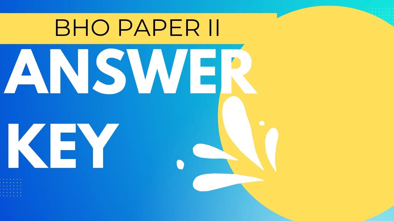 BPSC BHO 2024 Paper Solution |BPSC BHO Paper - II |Bihar Block ...
