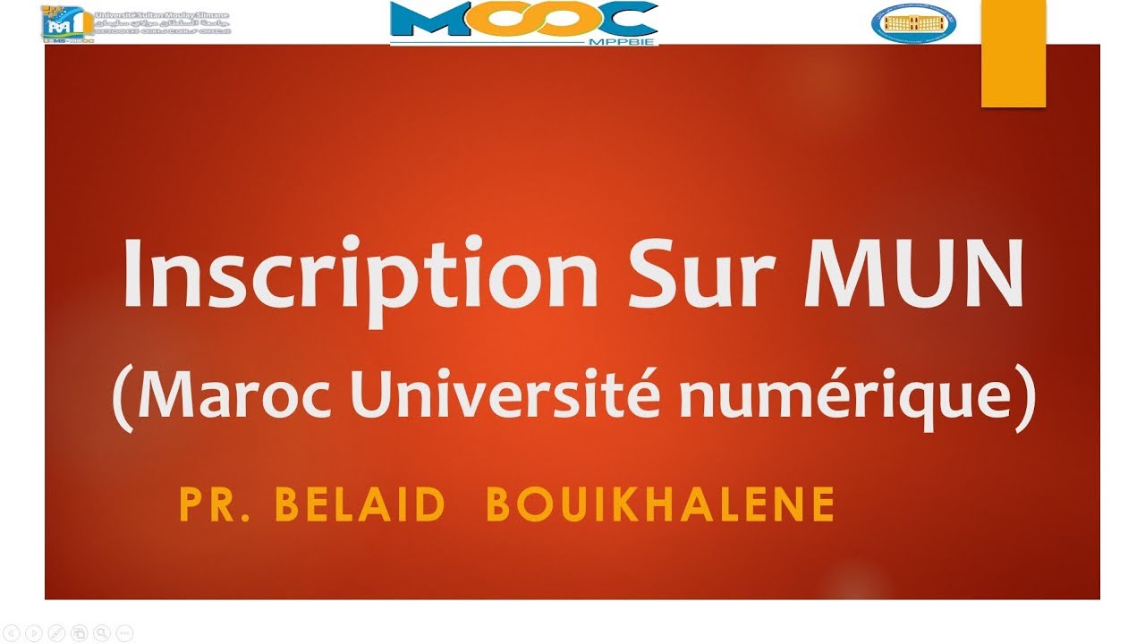 Inscription Sur MUN (Maroc Université numérique) - YouTube