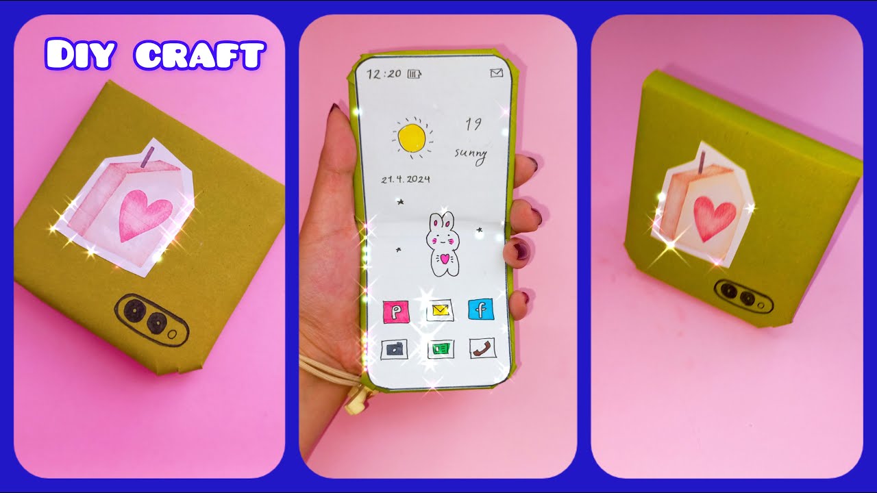 DIY phone case notebook paper: How to make a notebook similar to a ...
