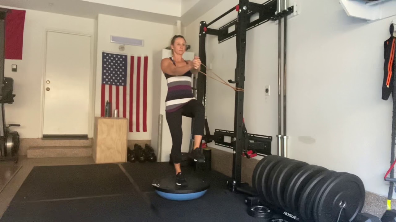 Single Leg Horizontal Chop, on Bosu - YouTube