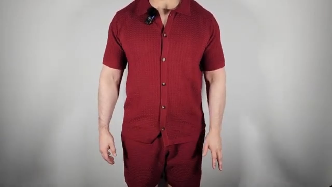 Seaside Sophistication Knit Polo Set for Men's Vintage Summer Vibes ...
