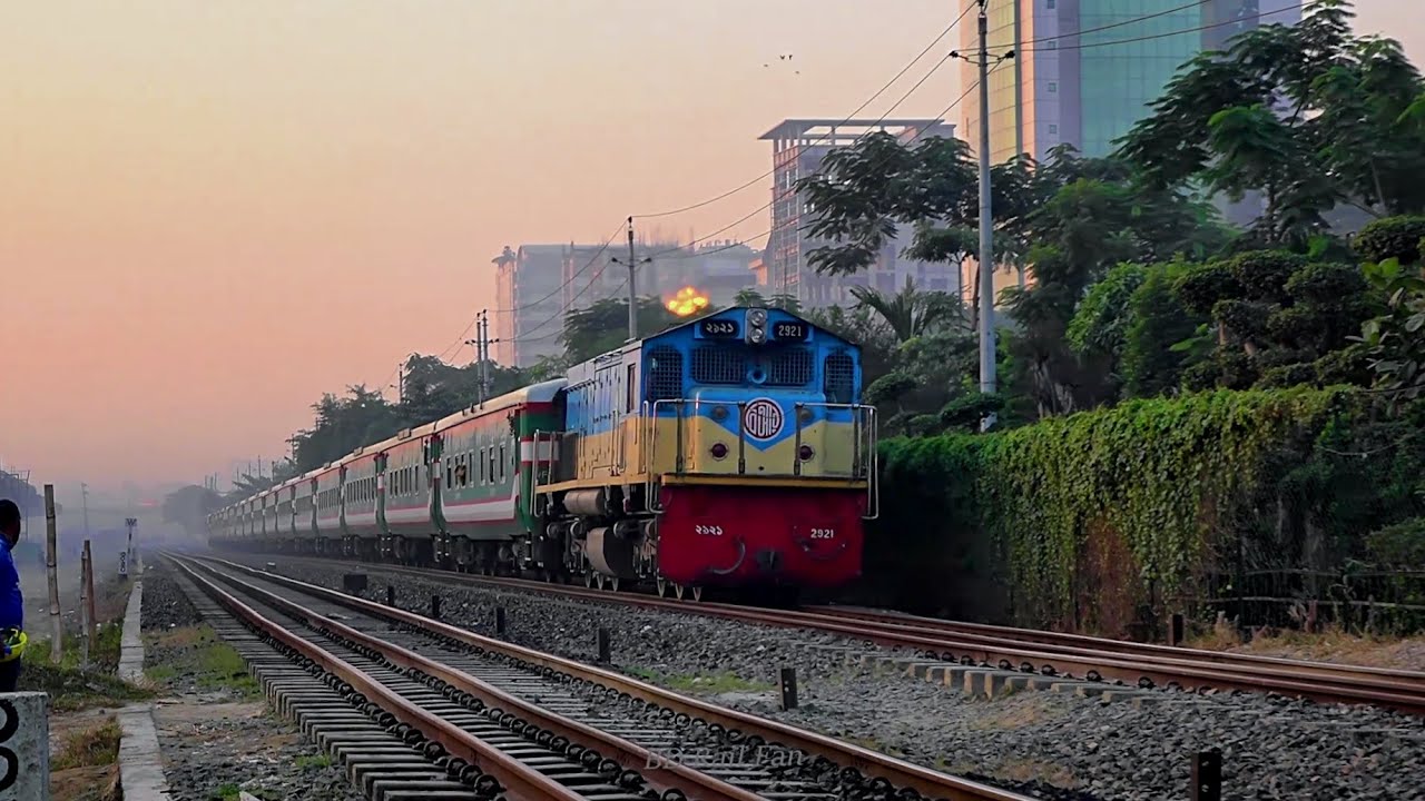 21 years old GM-EMD GT18LA-2 locomotive leading Parabat Express Train ...