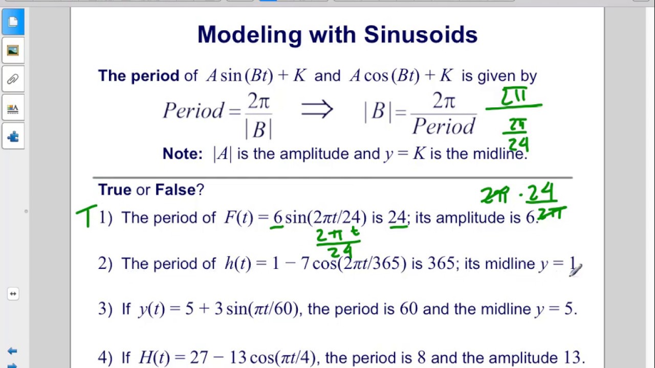Algebra2 Trig Modeling Pt 2 - YouTube