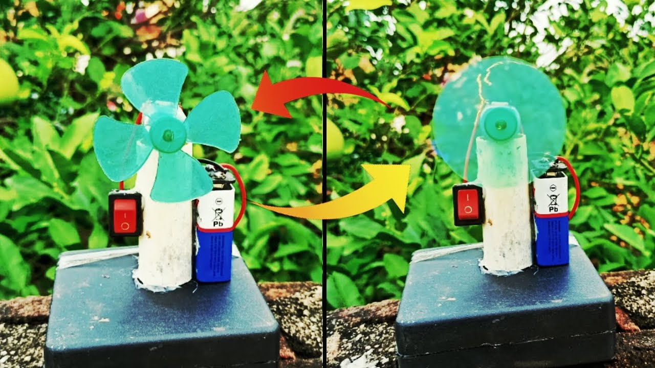 How To Make mini Table Fan || school Science project using dc motor ...