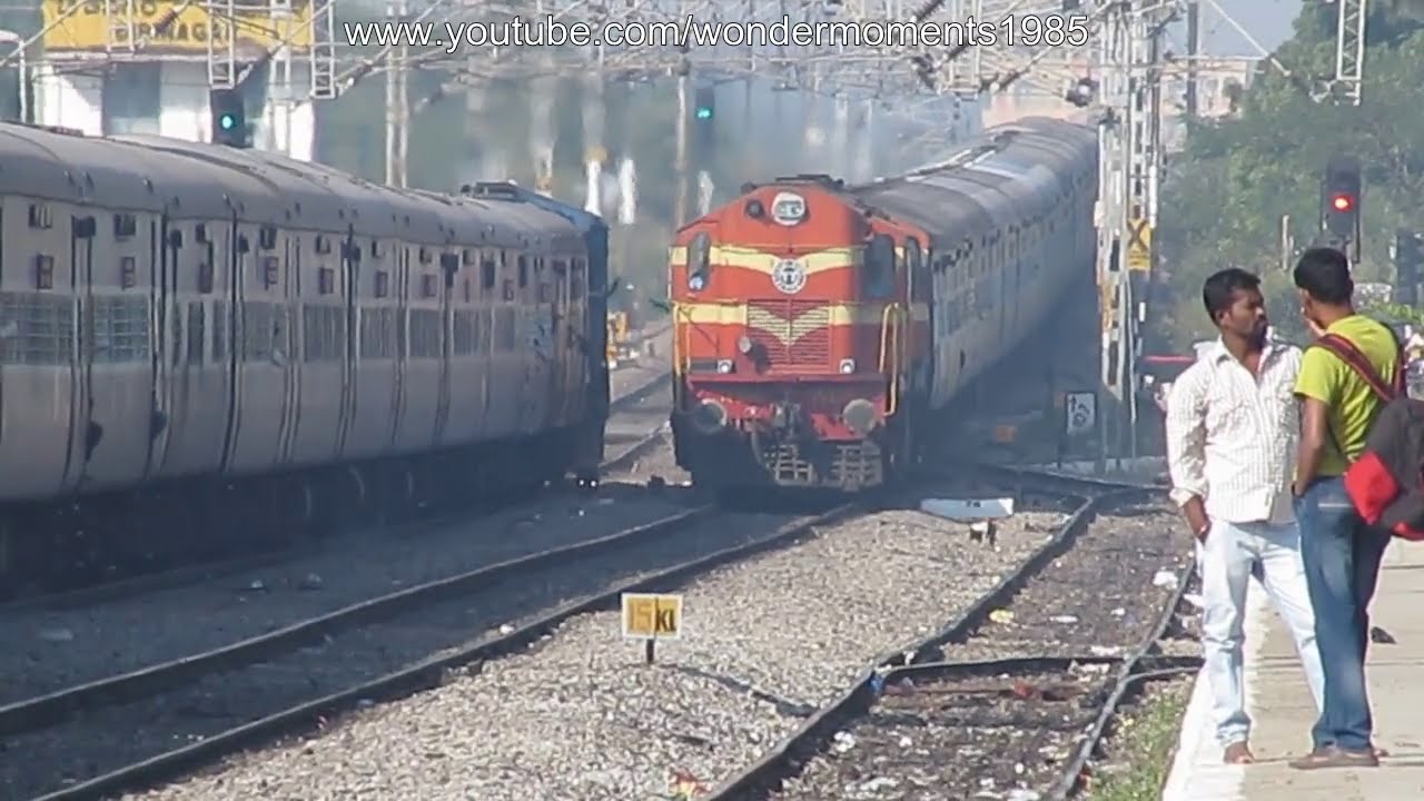 Dual Cab EMD Headed Narayanadri Express Meet Dual Alco Headed Konark ...