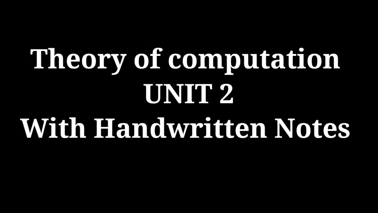 Theory of computation | unit 2 | part- 1| CU | - YouTube