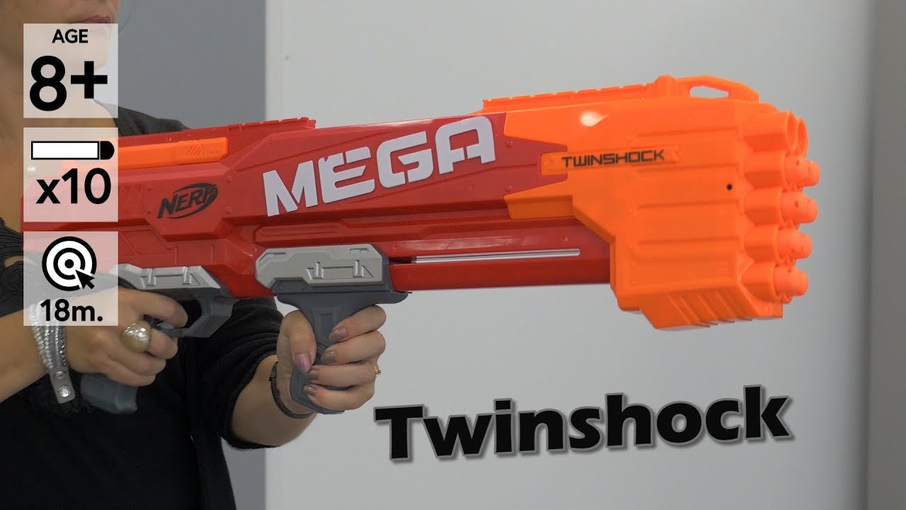 Nerf Mega TwinShock - Démo du blaster en français HD FR - YouTube