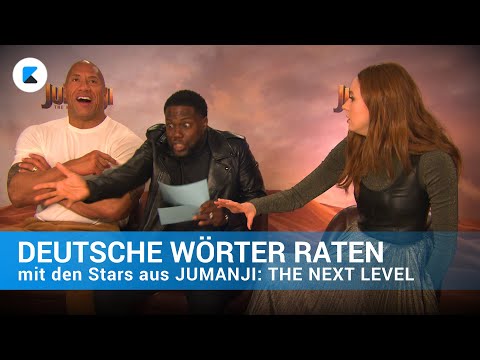 Guess German words with the stars of JUMANJI - Dwayne Johnson and Kevin Hart