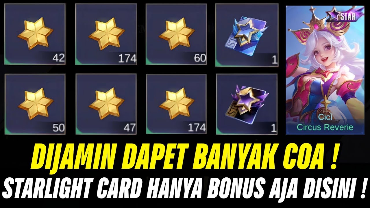 CARA DAPETIN BANYAK CRSYTAL OF AURORA MLBB ! STARLIGHT CARD HANYA BONUS ...