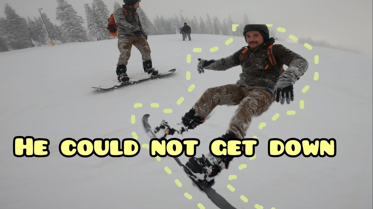 Snowboarding in pow and finding someone who needed help - YouTube