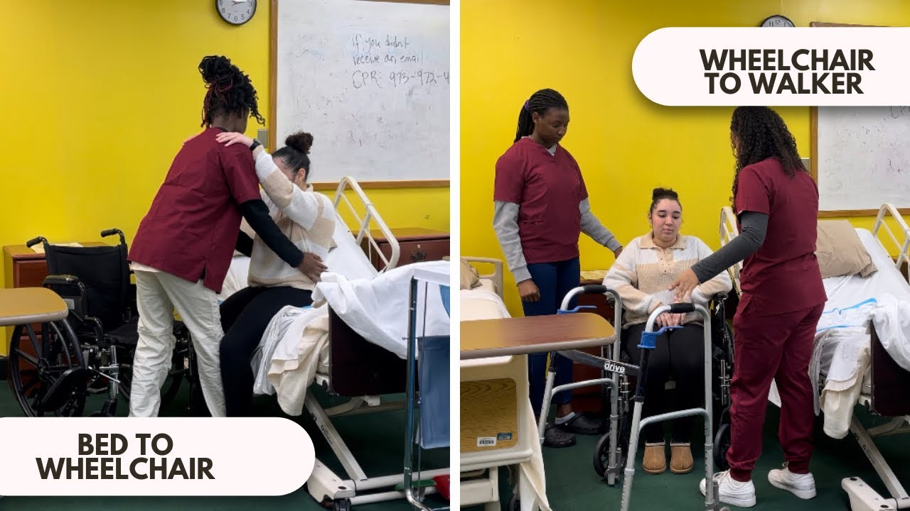 How to transfer and assist patient from bed to wheelchair, then ...