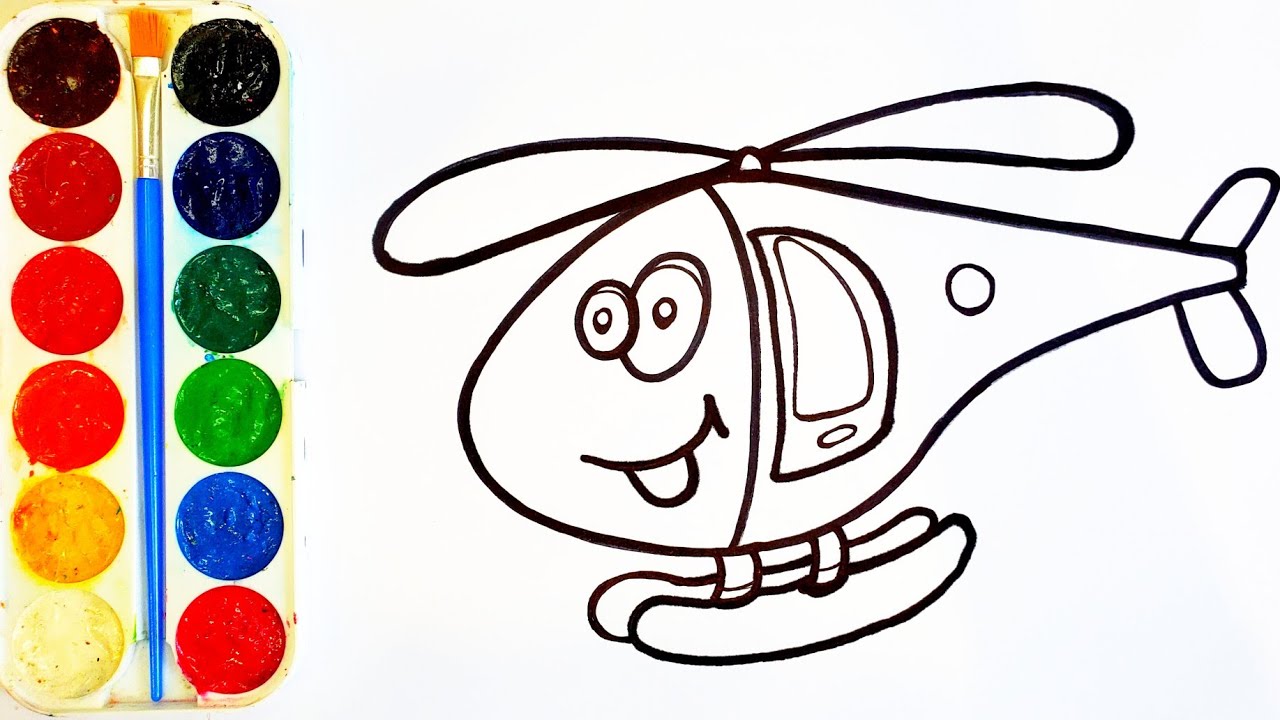 How to draw a helicopter. Drawing lessons for children. Easy drawing ...