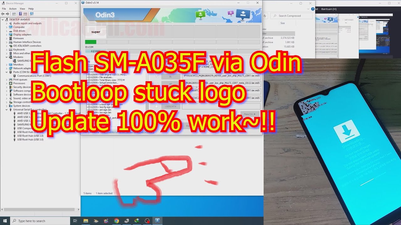 Tutorial Flash Samsung Galaxy A03 SM-A035F Work - YouTube