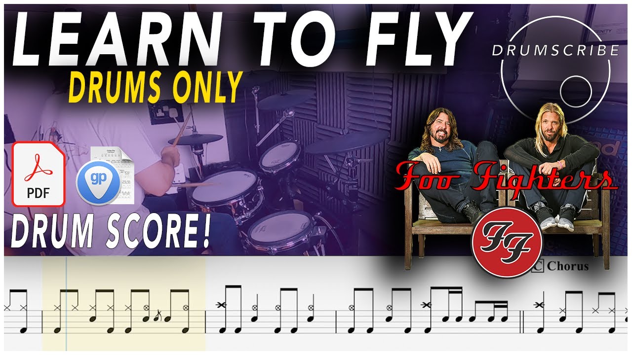 Learn To Fly (DRUMS ONLY) - Foo Fighters | DRUM SCORE Sheet Music Play ...