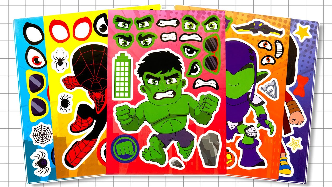🌈paper diy🌈 Decorate with Sticker Book Marvel Super Hero Hulk ...