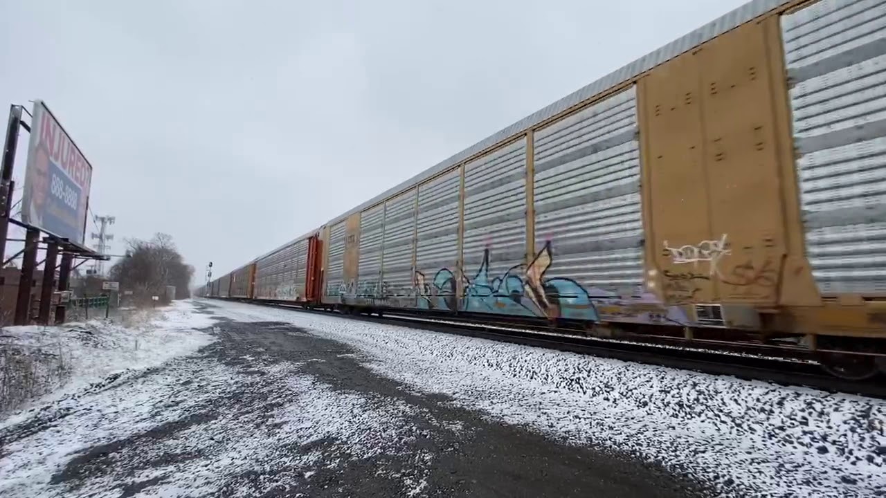 152: CSX auto rack train westbound - YouTube