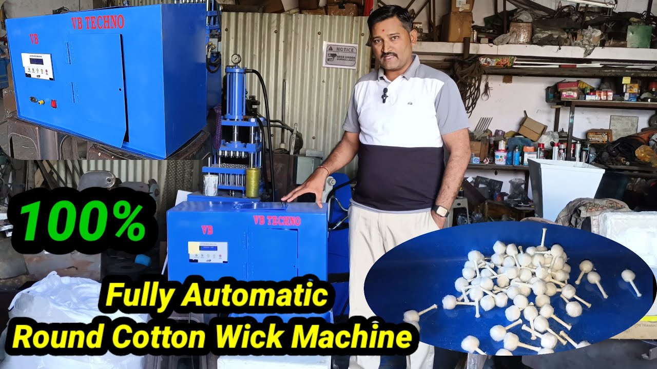 100% Fully Automatic Round Cotton Wick Machine| Cotton Wick Machine ...