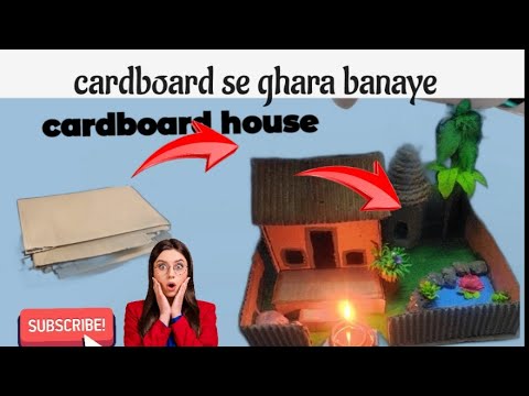 card board house very simple/ how to make a house out of cardboard/ DIY ...