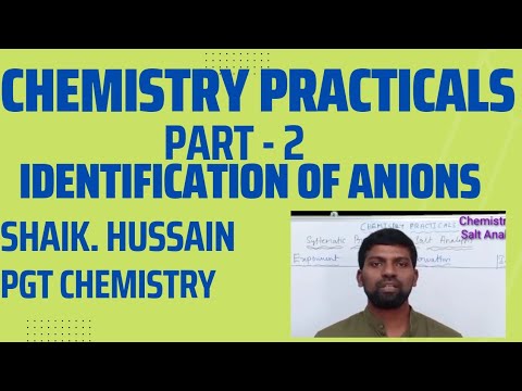 Chemistry Practicals Part - 2 Identification of Anions - YouTube
