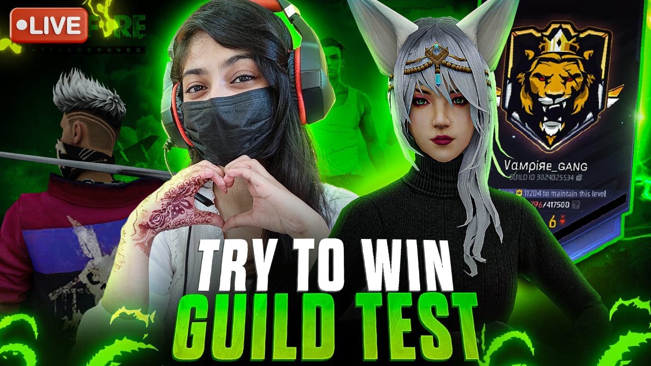 FF QUEEN IS BACK😎 ‍🔥 ||FREE FIRE LIVE GUILD TEST||GUILD TEST 1 VS 1 ...
