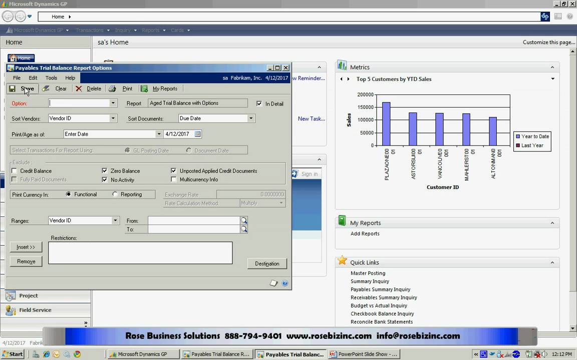 Standard Reports in Dynamics GP - YouTube