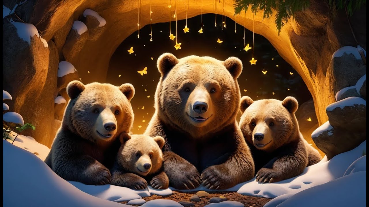 Five Sleepy Bears in a Cave Rhyme Song | Popular Nursery Rhyme ...