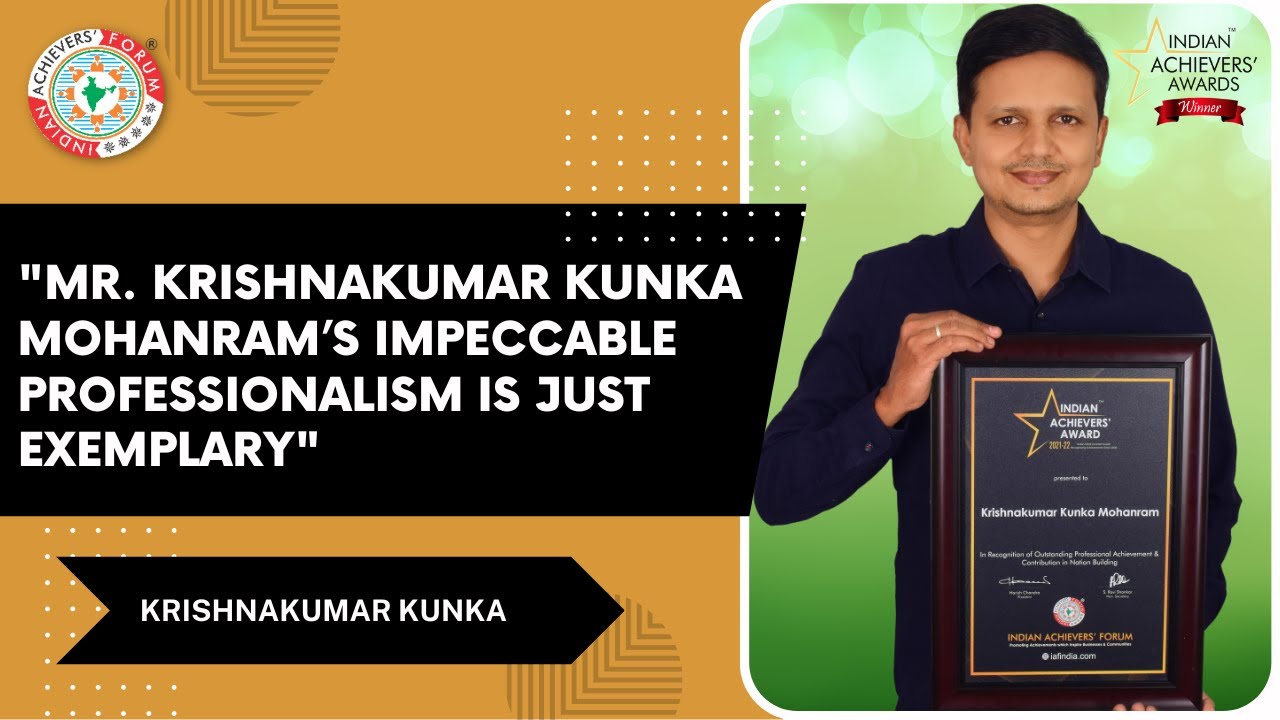 Interview of Indian Achiever's Award Winner | Mr. Krishnakumar Kunka - YouTube