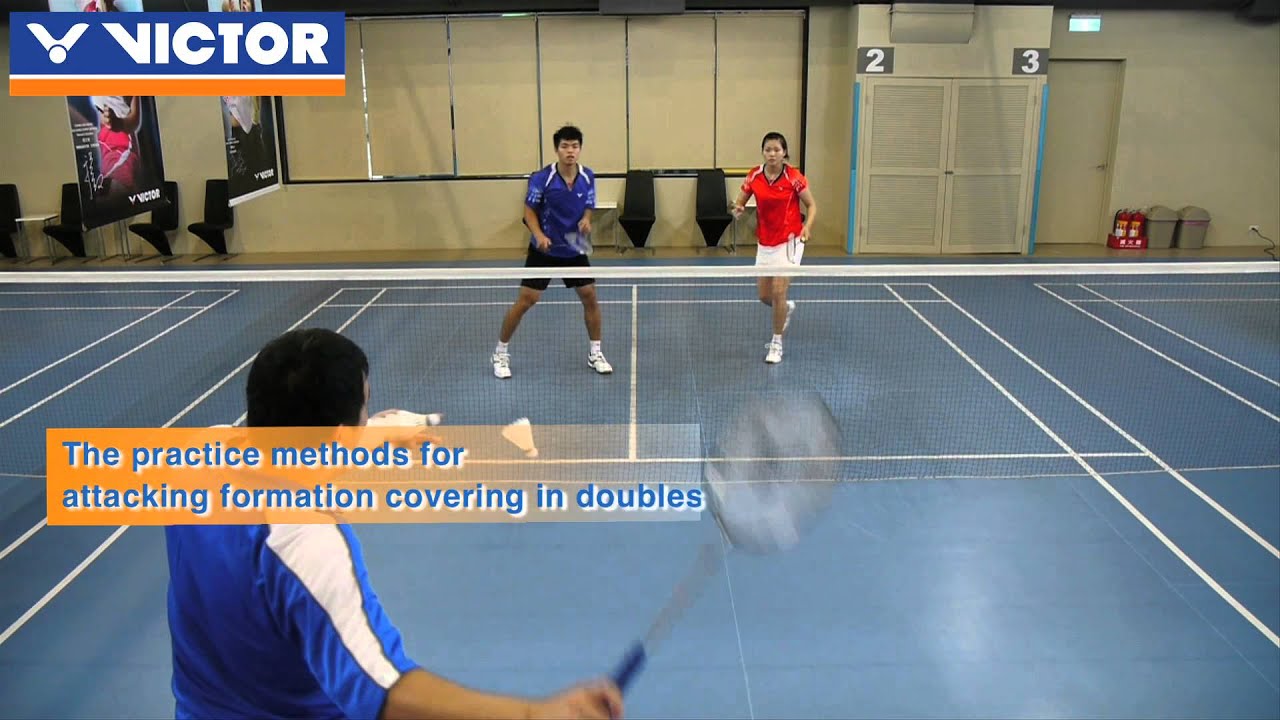 VICTOR badminton coaching - Doubles formation (1) : Doubles attacking ...