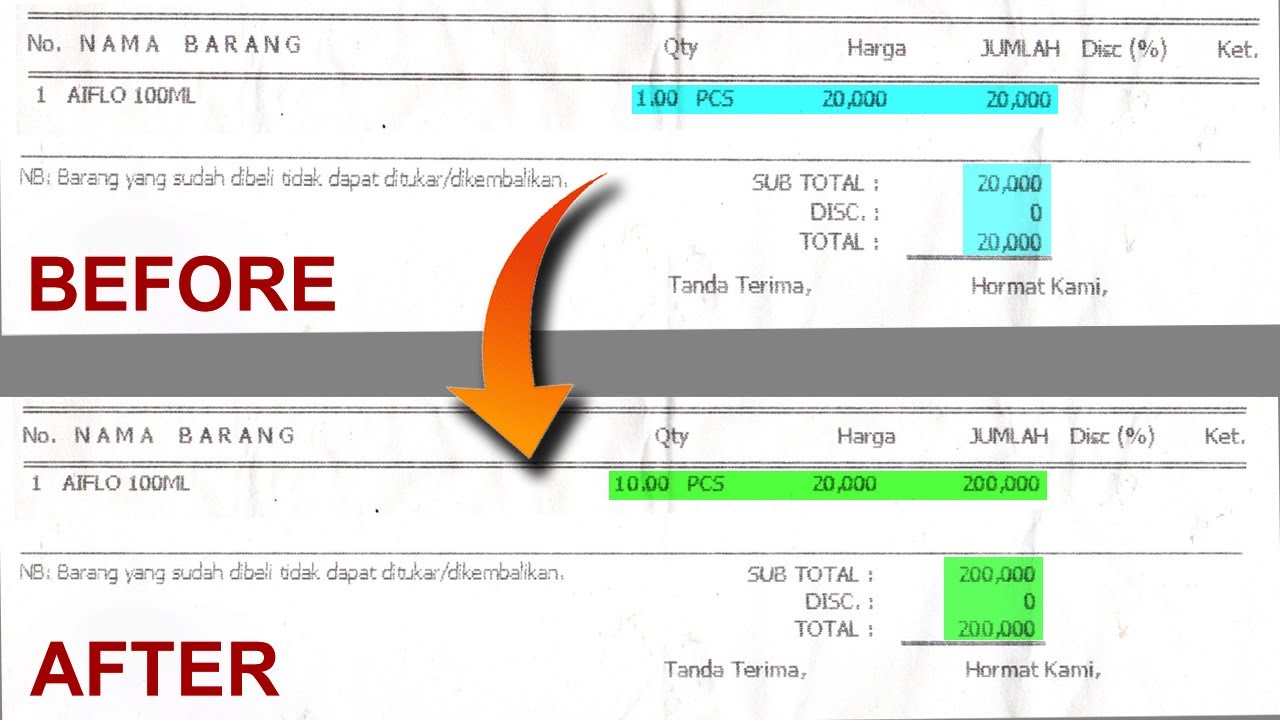 CARA MUDAH EDIT BON FAKTUR DI PHOTOSHOP - YouTube