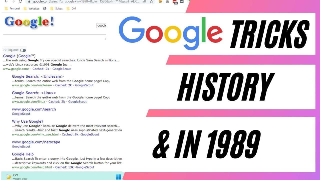 Google Tricks - Logo History & in 1998 - YouTube