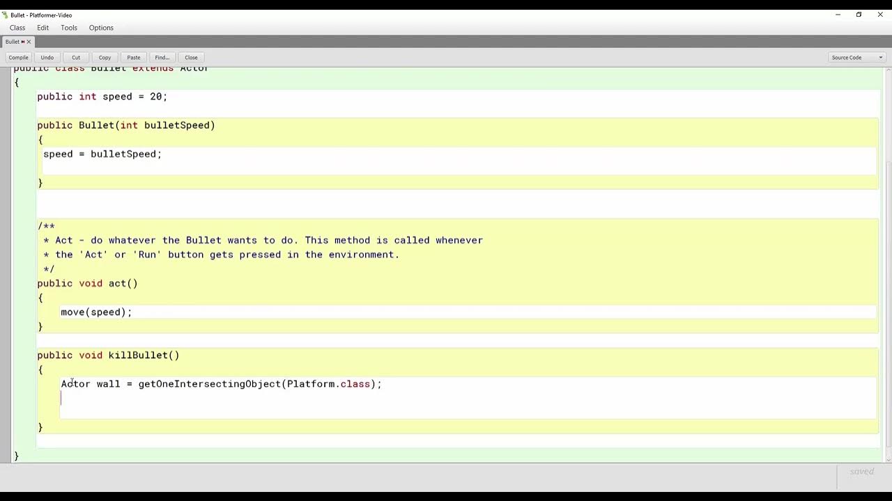 Shooting - Removing Bullets - Greenfoot Platformer - YouTube