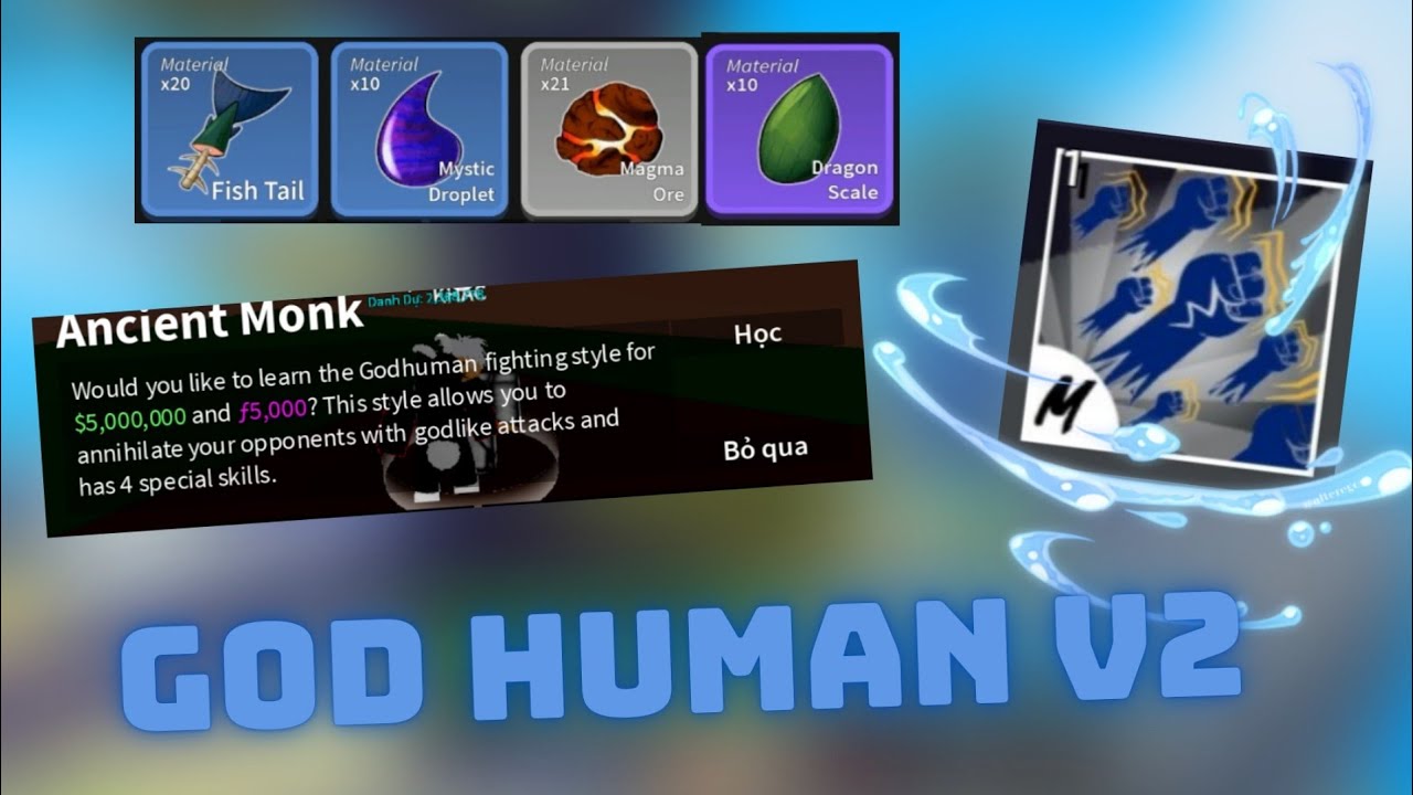 ROBLOX - Hướng Dẫn Chi tiết cách lấy GOD HUMAN V2 Huyền Thoại - Blox ...