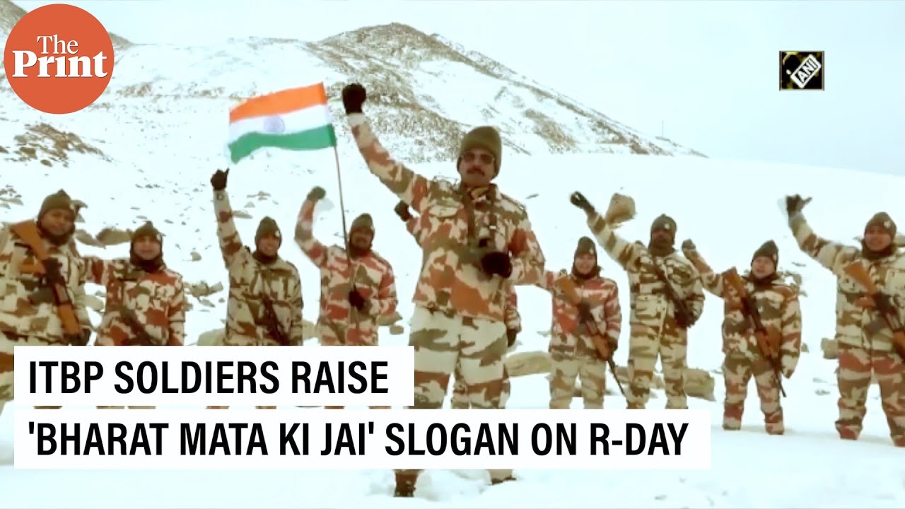 ITBP soldiers raise ‘Bharat Mata ki Jai’ slogan in Ladakh on Republic ...