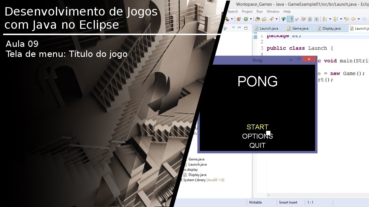 Desenvolvimento de jogos com Java e Eclipse - Aula 09 - Título do jogo ...